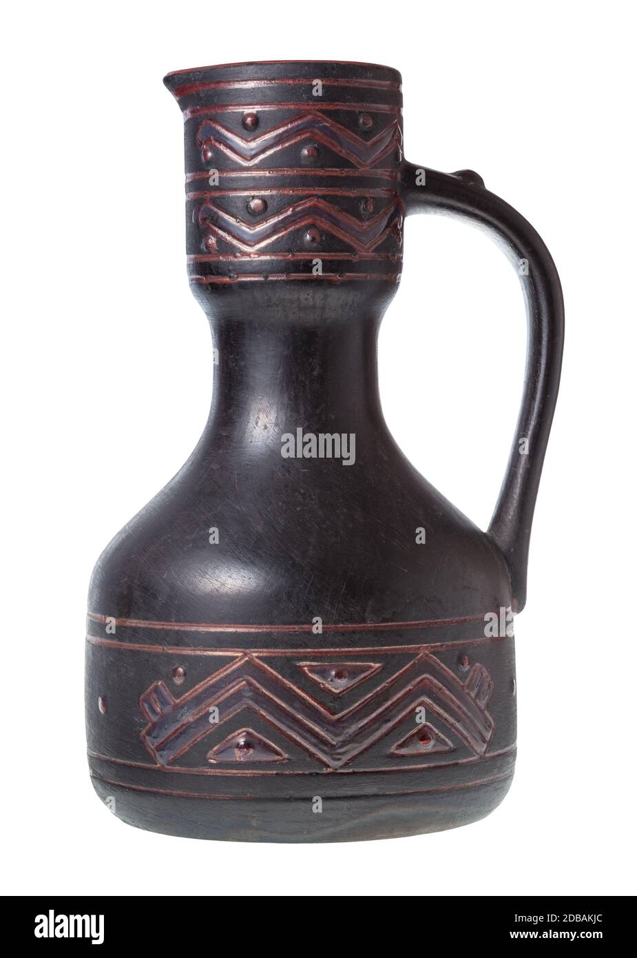 side view of typical georgian ceramic ewer made in the middle of 20th ...