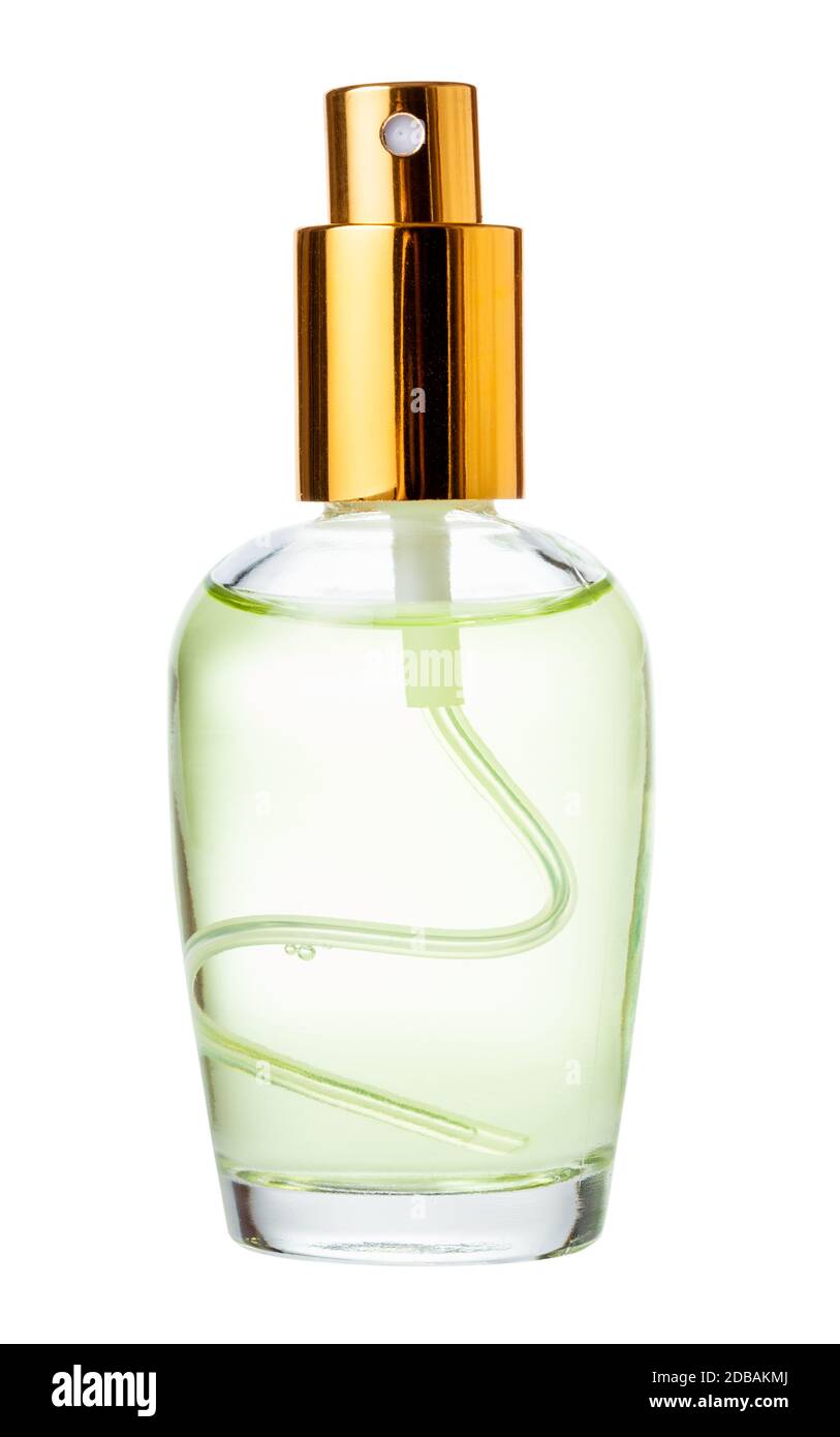 spray glass bottle with perfume isolated on white background Stock ...