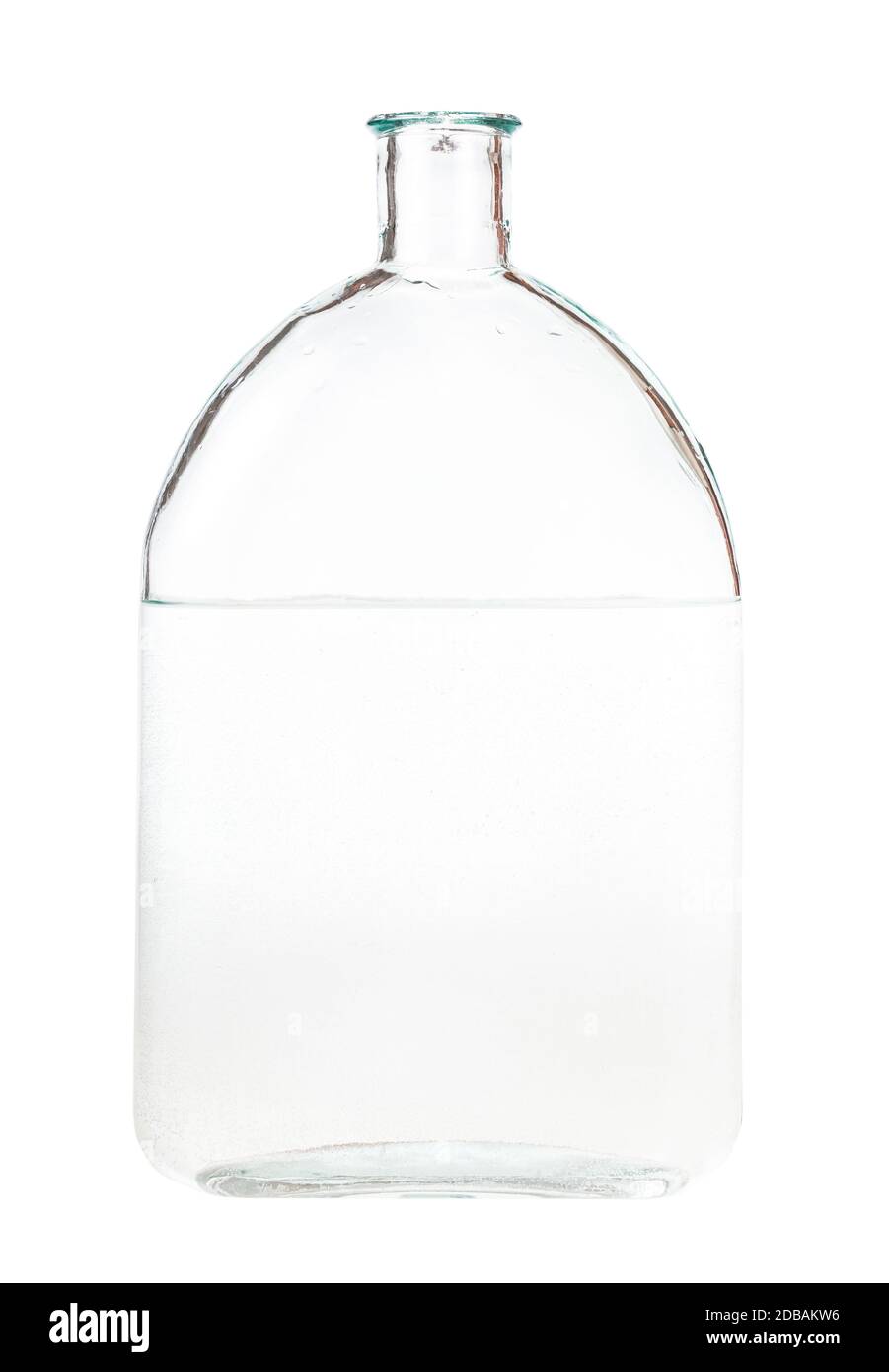 transparent glass flask with water isolated on white background Stock ...
