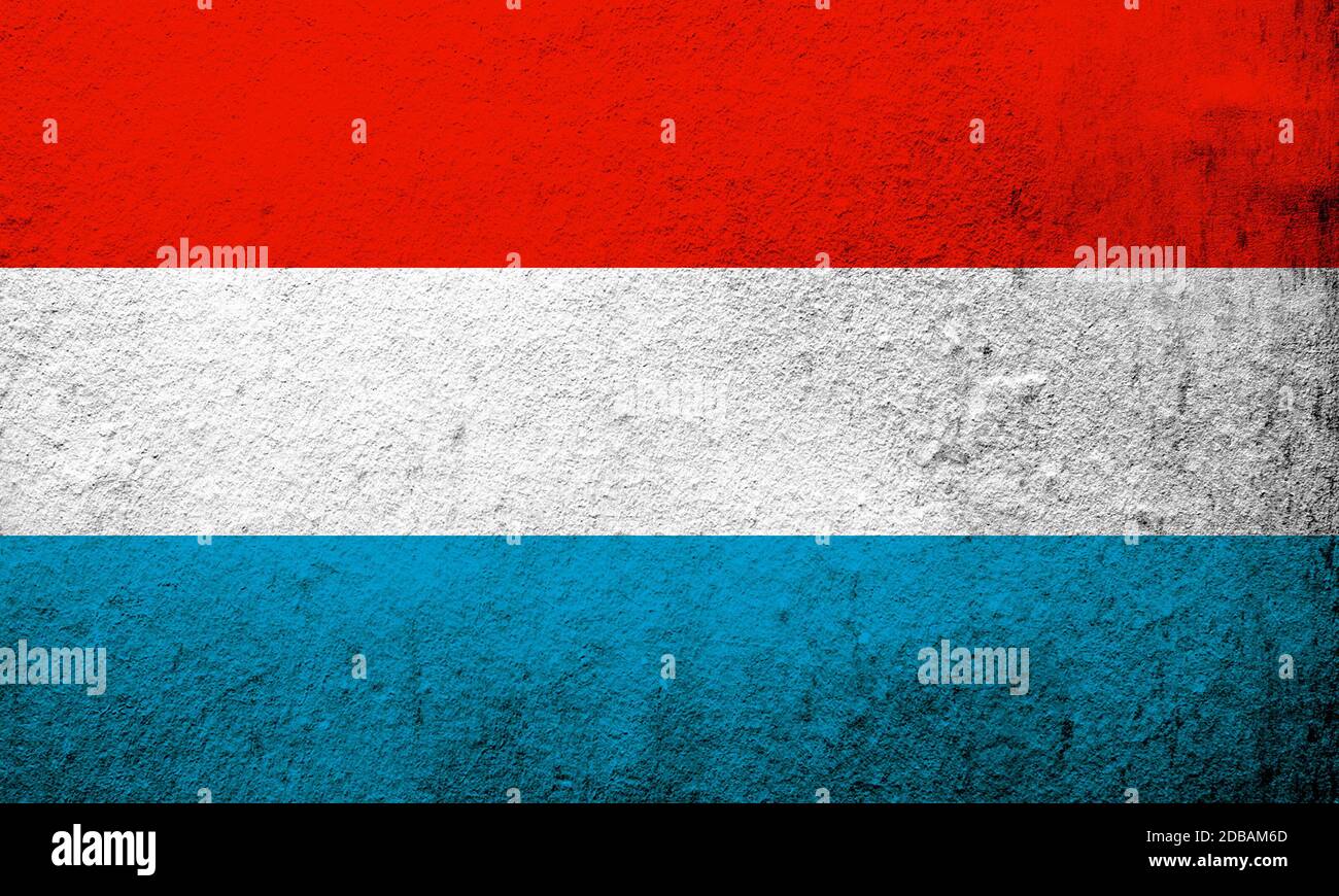 The Grand Duchy of Luxembourg National flag. Grunge background Stock ...