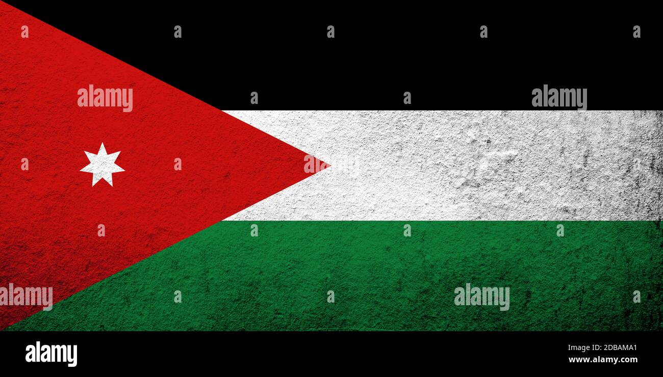 The Hashemite Kingdom of Jordan National flag. Grunge background Stock ...
