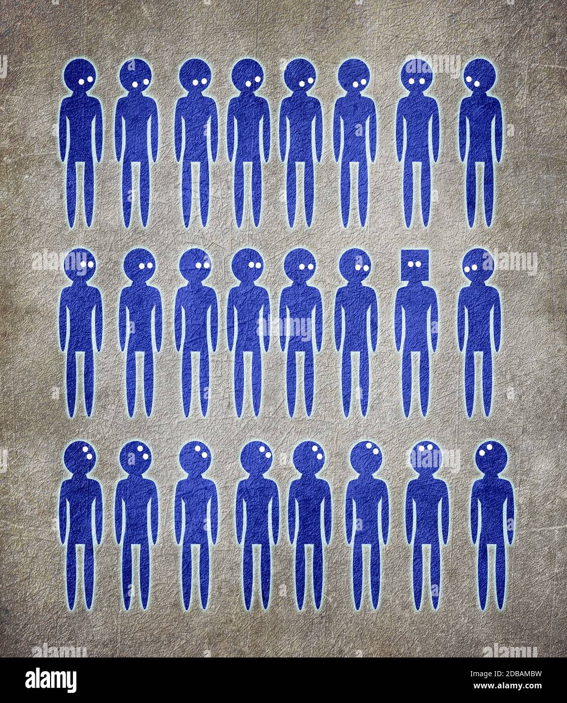 preconception concept digital illustration with human silhouette Stock ...