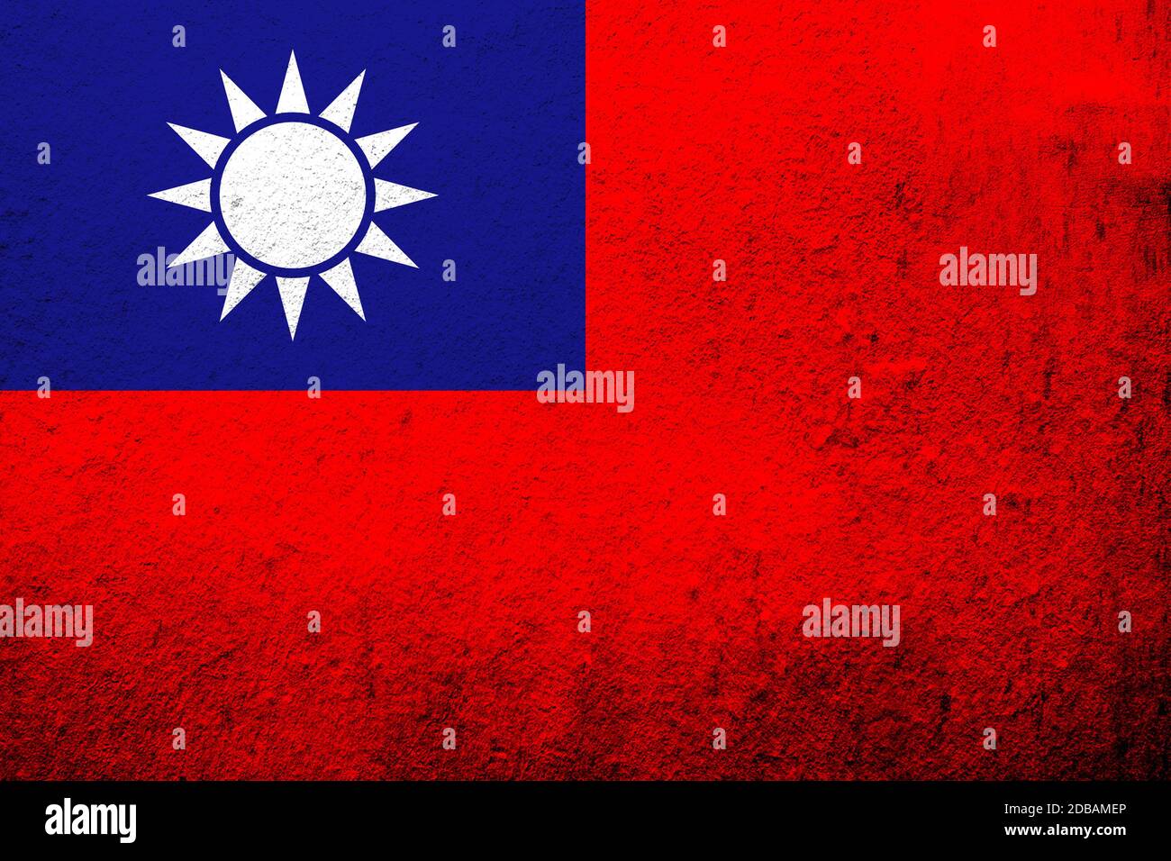 the Republic of China (Taiwan) National flag Blue Sky, White Sun, and a ...
