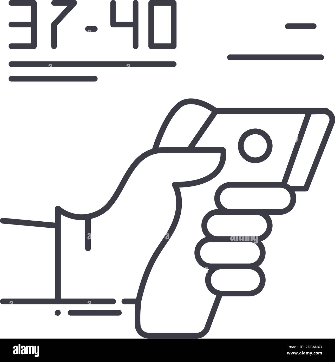 Temperature test icon, linear isolated illustration, thin line vector ...