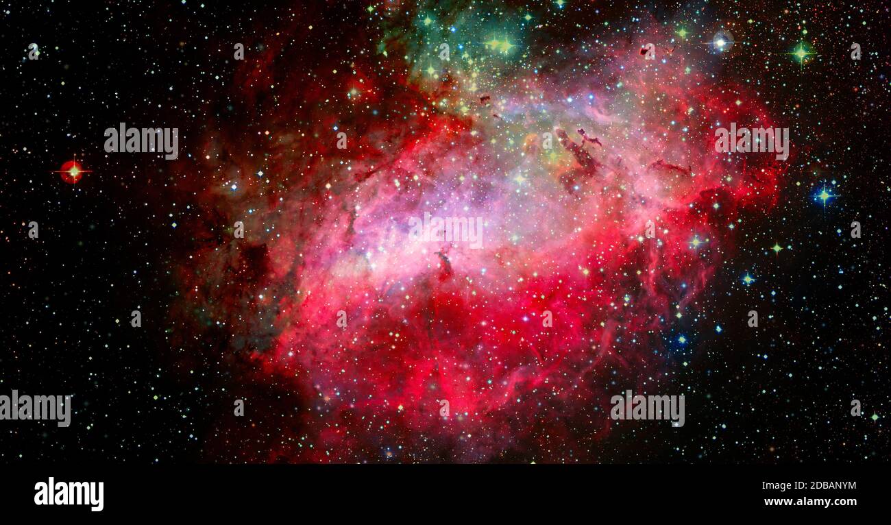 Red nebula. Elements of this image furnished by NASA Stock Photo - Alamy