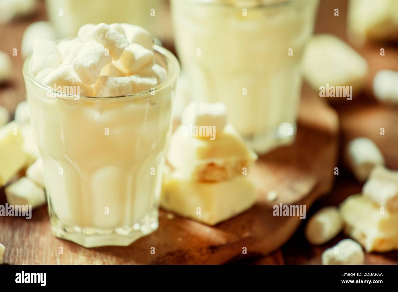 White liquid chocolate, selective focus Stock Photo - Alamy