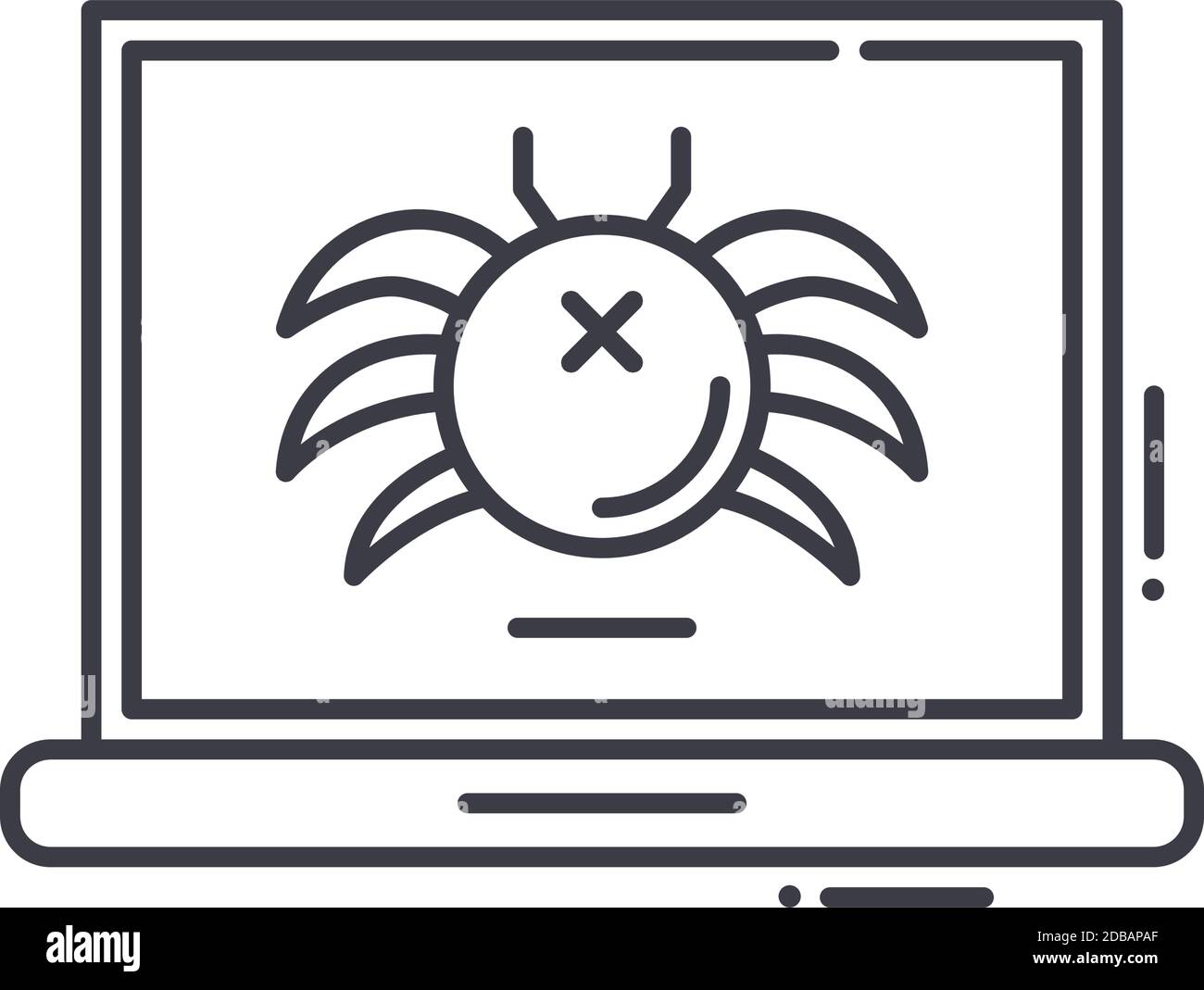 Software virus icon, linear isolated illustration, thin line vector ...