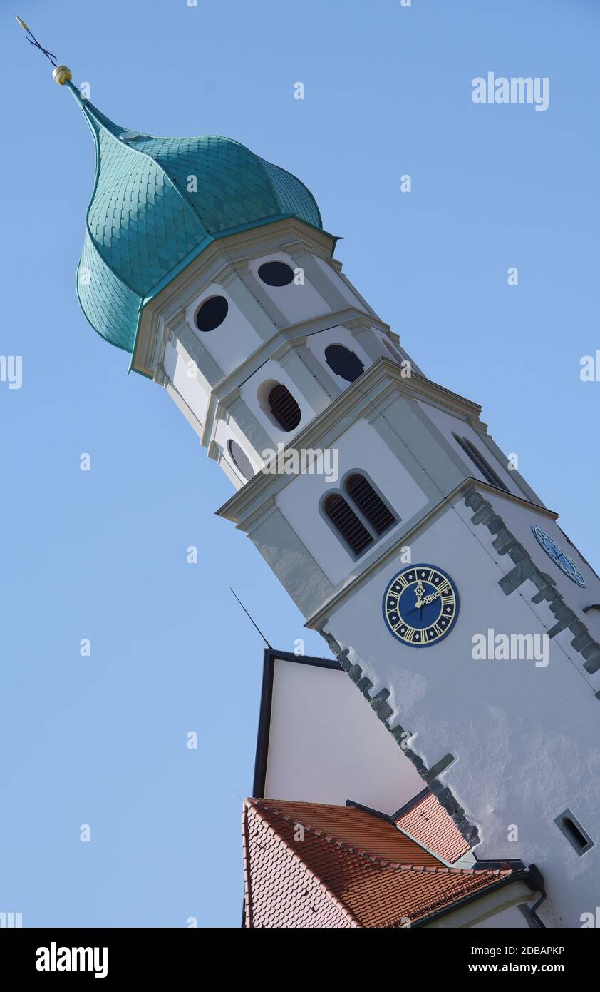 church tower with an onion shape in a sloping camera position Stock ...