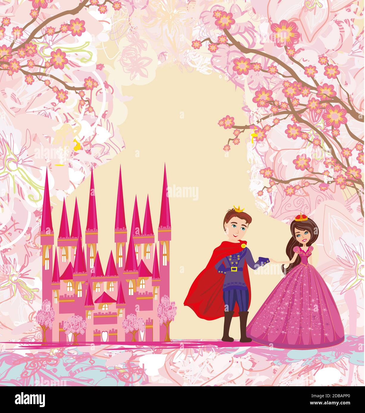 The princess and the prince - abstract card Stock Photo - Alamy