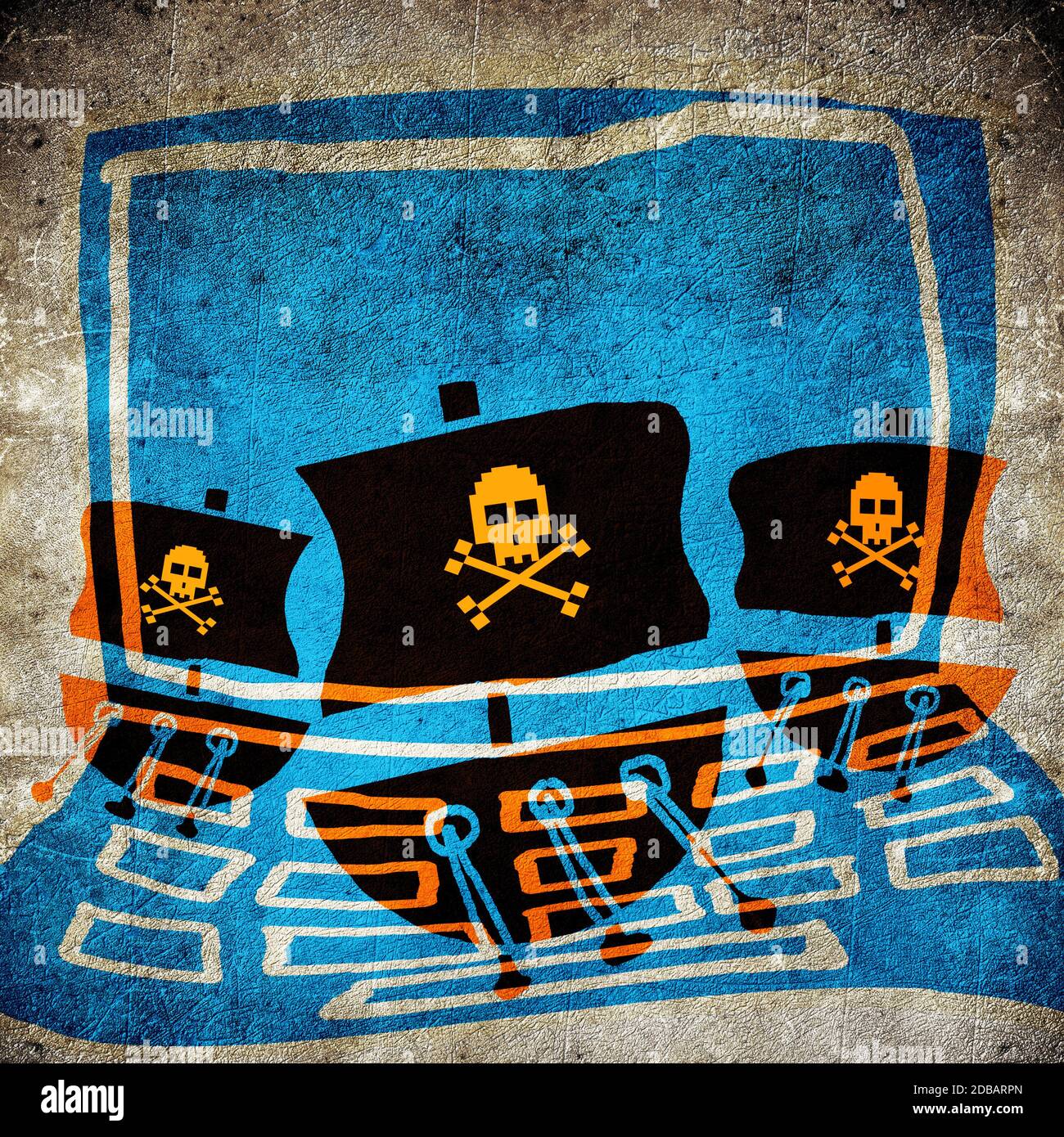 computer pirate concept digital illustration Stock Photo - Alamy