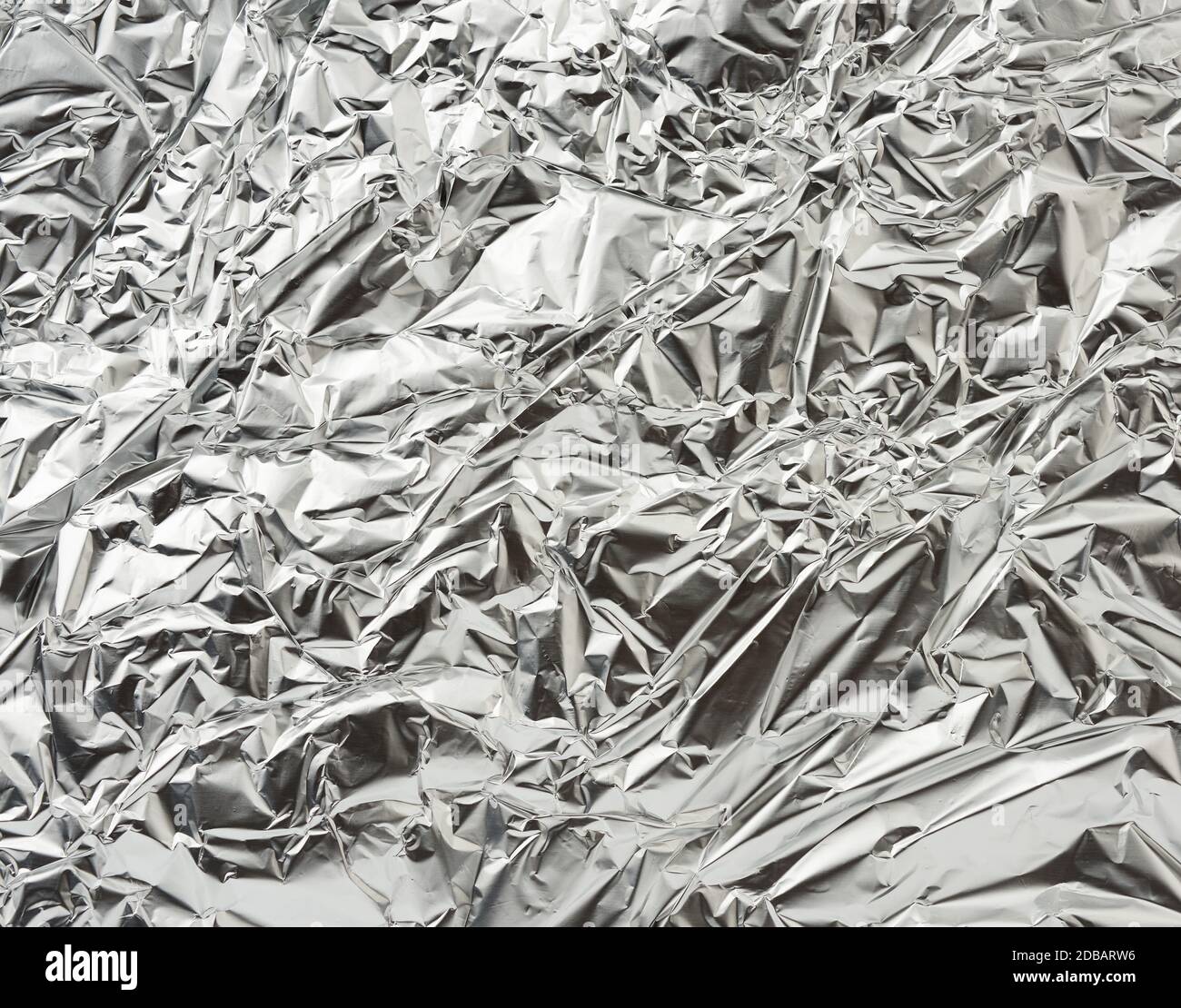 texture of shiny crumpled piece of gray foil, packaging material for ...