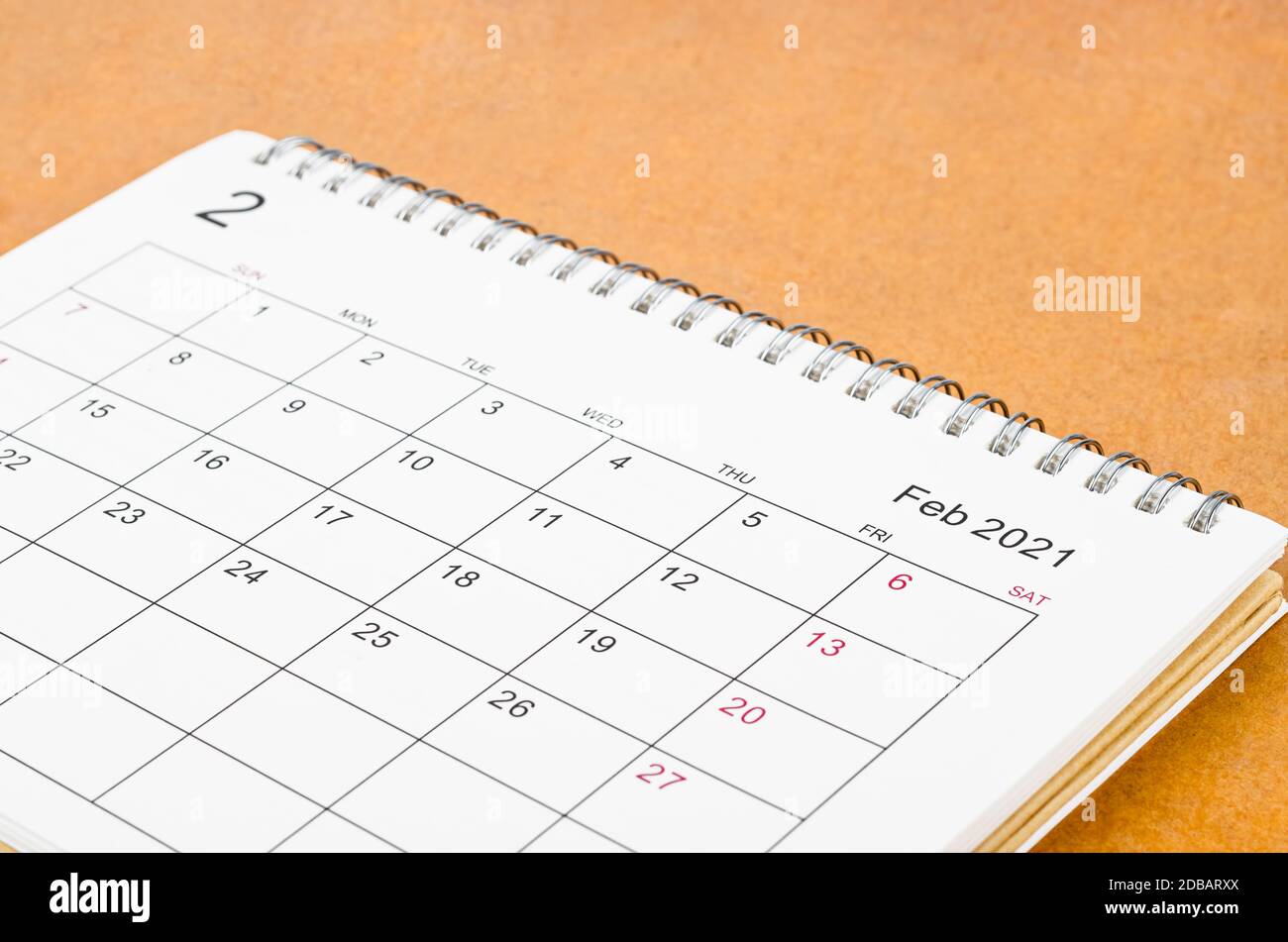 February 2021 Calendar desk for organizer to plan and reminder on ...