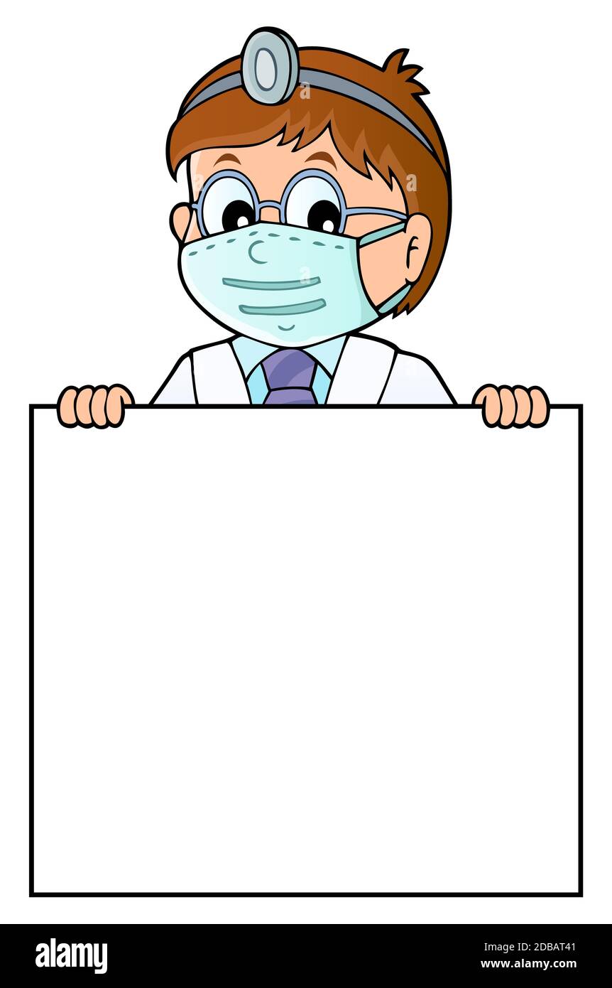 Doctor holding blank panel topic image 1 - picture illustration Stock ...