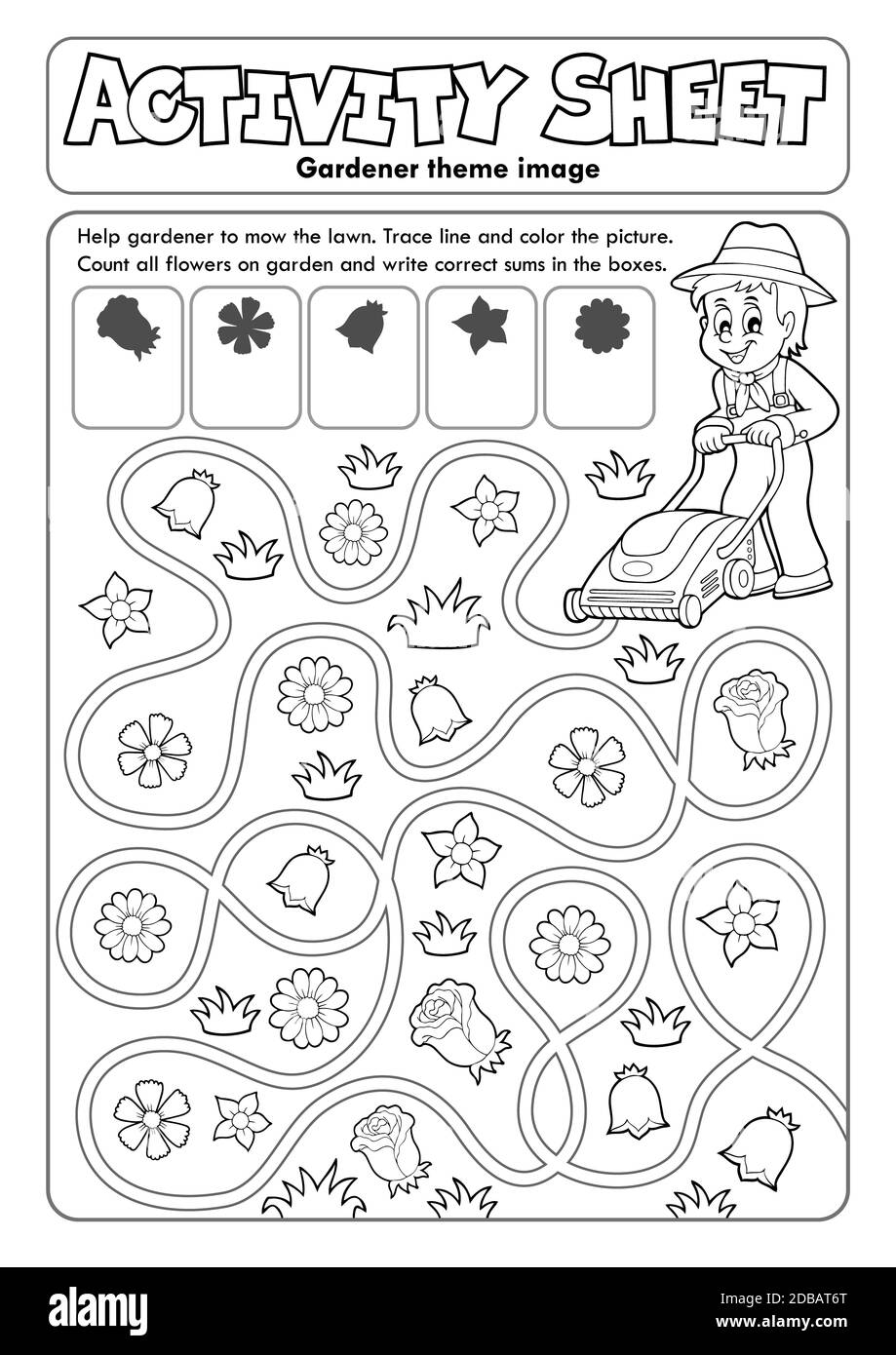 School garden flowers Black and White Stock Photos & Images - Alamy