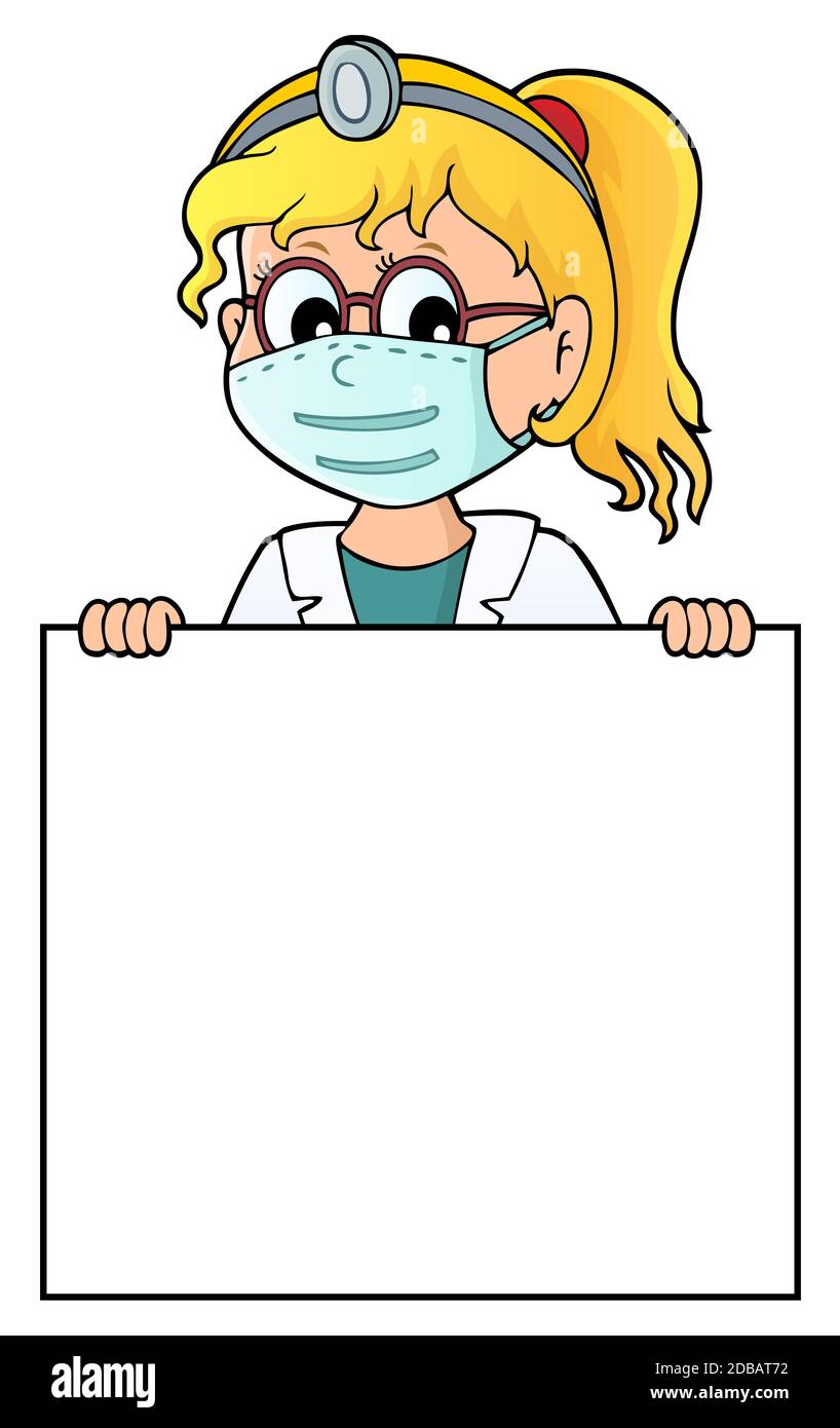 Doctor holding blank panel topic image 2 - picture illustration Stock ...