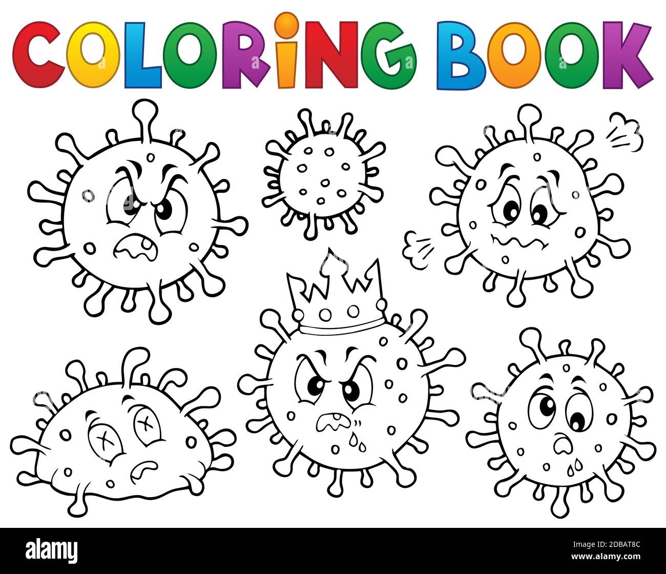 Coloring book viruses set 1 - picture illustration Stock Photo - Alamy