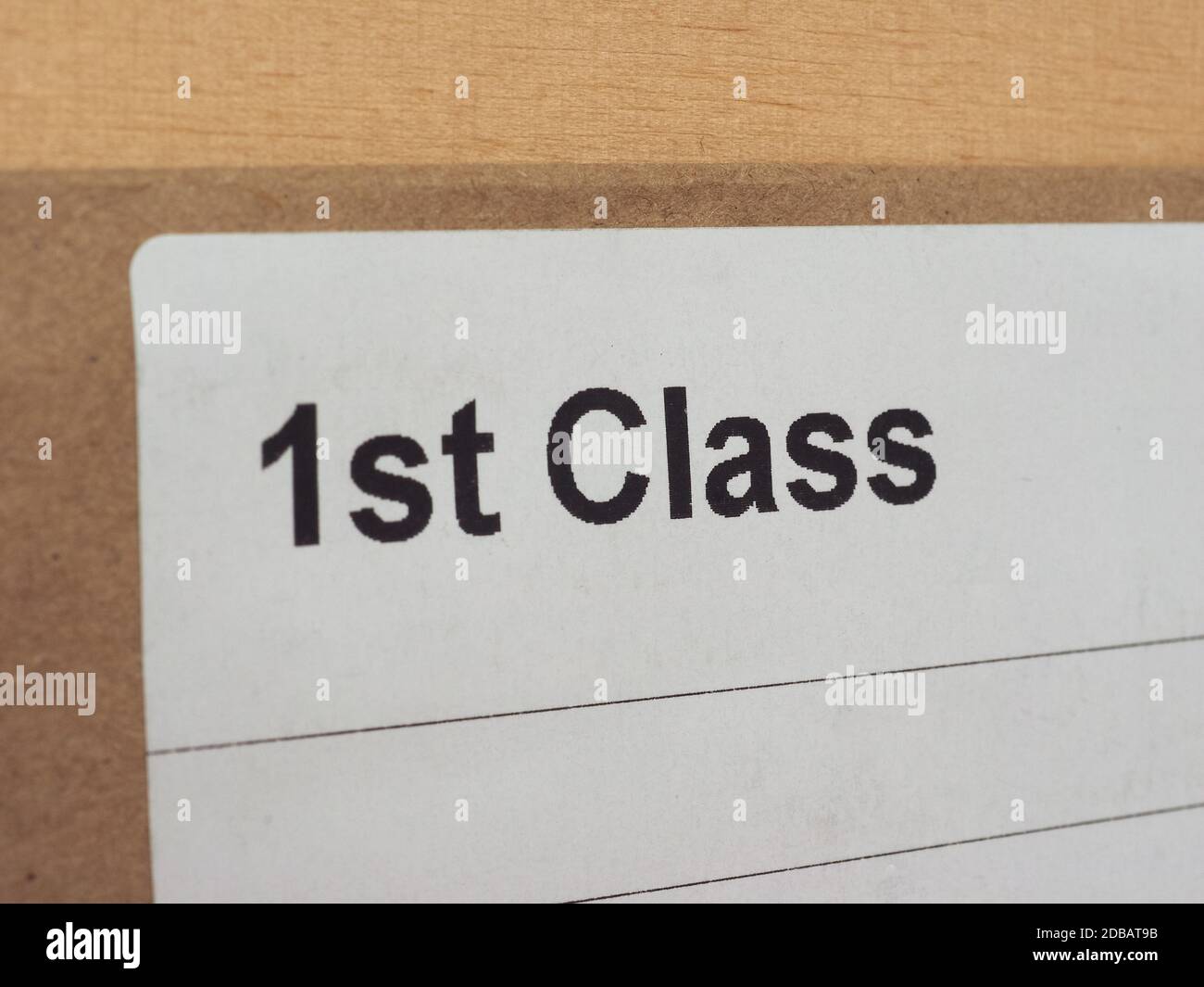 First class air mail letter envelope with blank label Stock Photo - Alamy