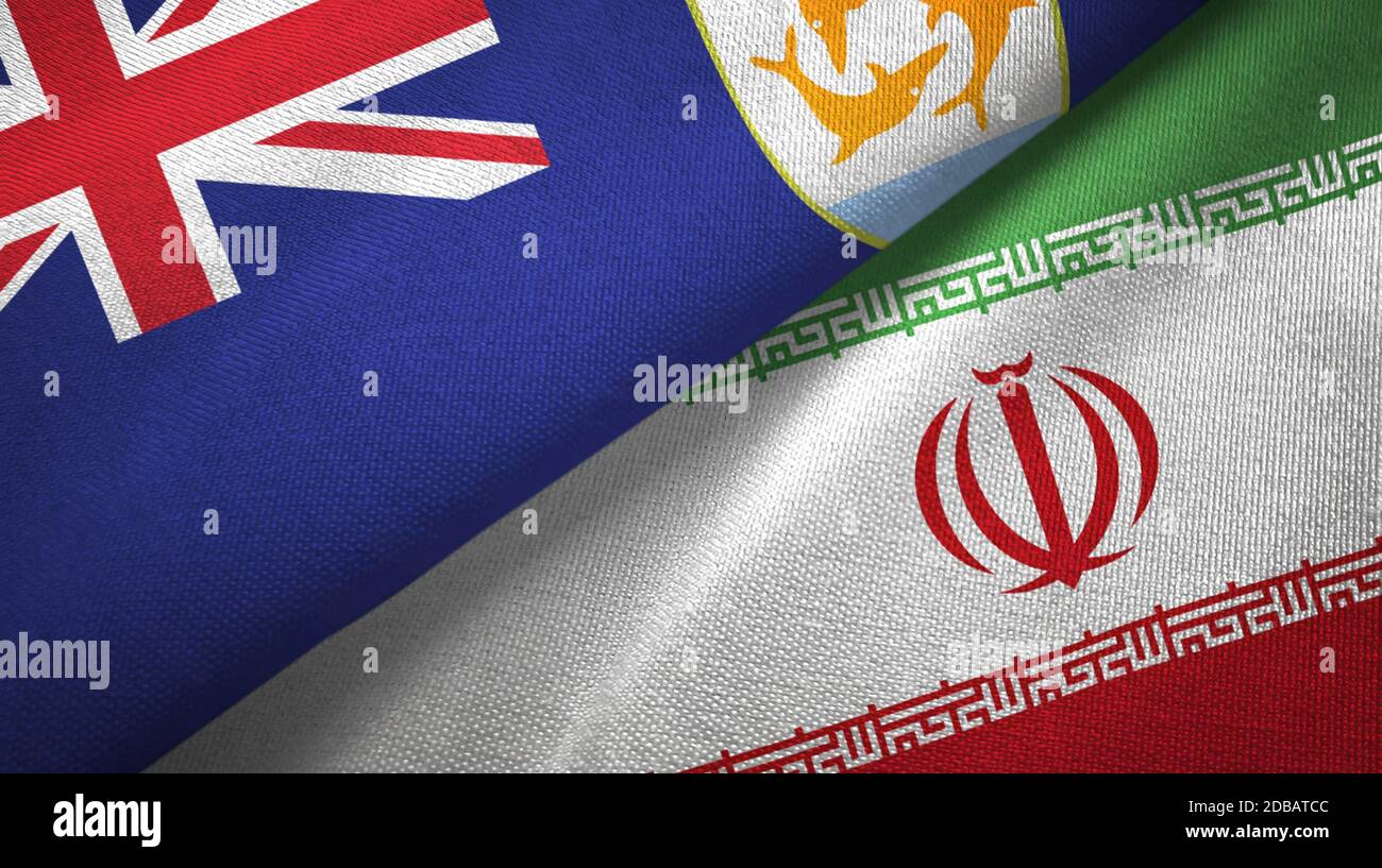 Anguilla and Iran two flags textile cloth, fabric texture Stock Photo ...