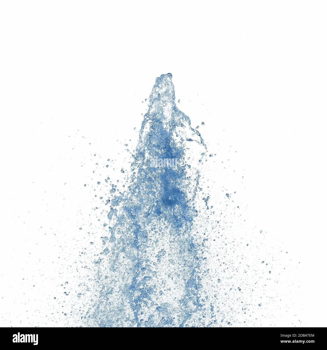 blue water jet splash over white background Stock Photo - Alamy