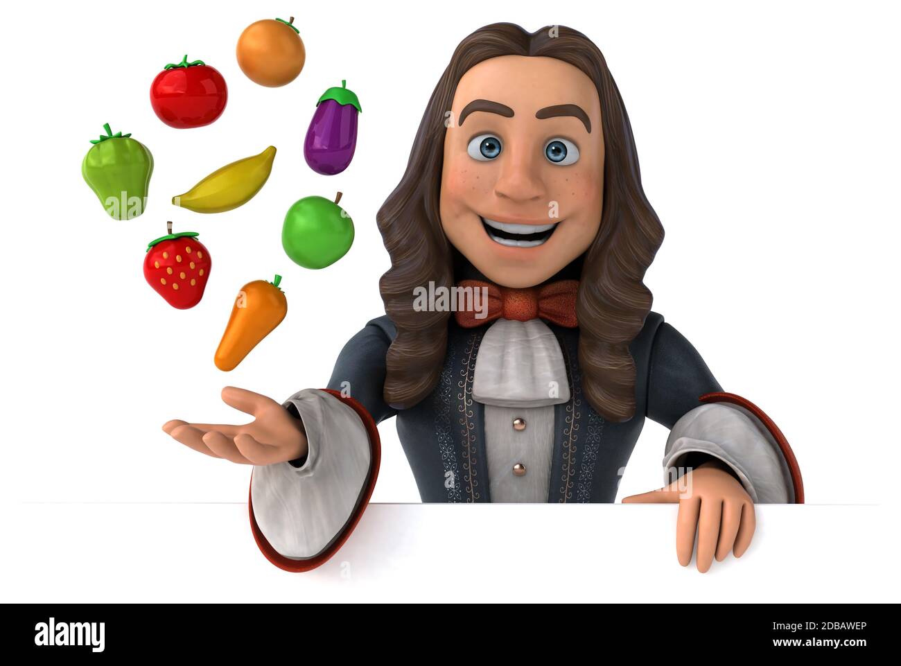 3D Illustration of a cartoon man in historical baroque costume Stock ...