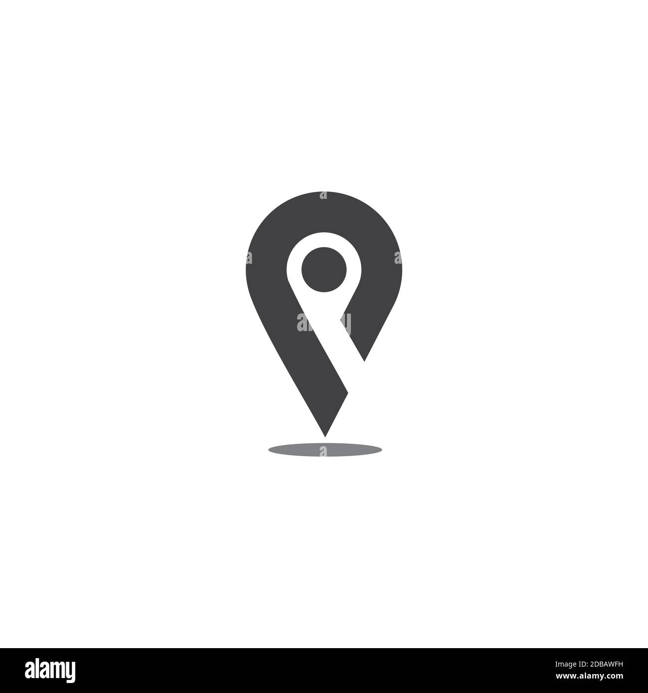 simple pin location geometric shadow design logo vector Stock Vector ...