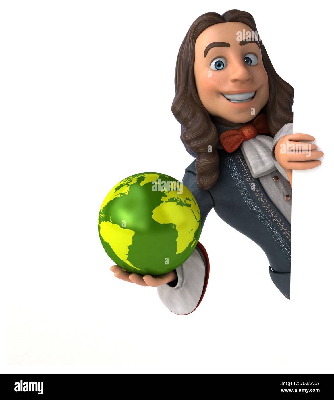 3D Illustration of a cartoon man in historical baroque costume Stock ...