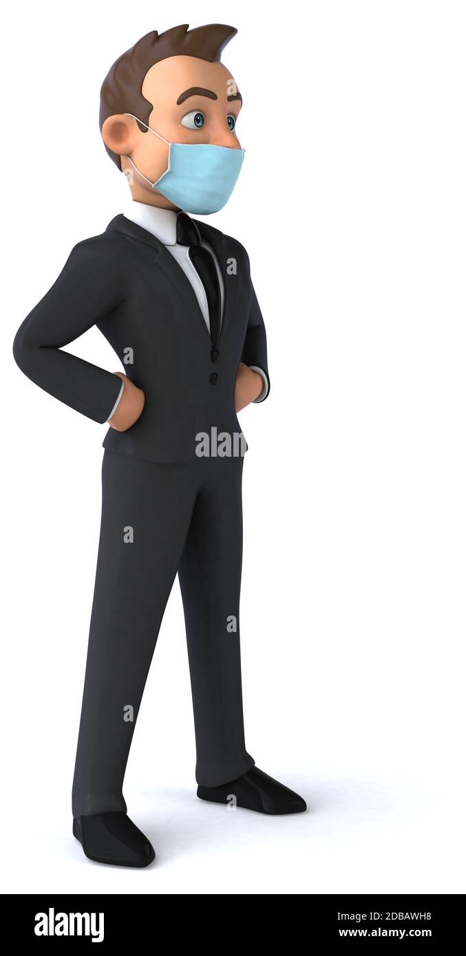 3D illustration of a cartoon character with a mask Stock Photo - Alamy