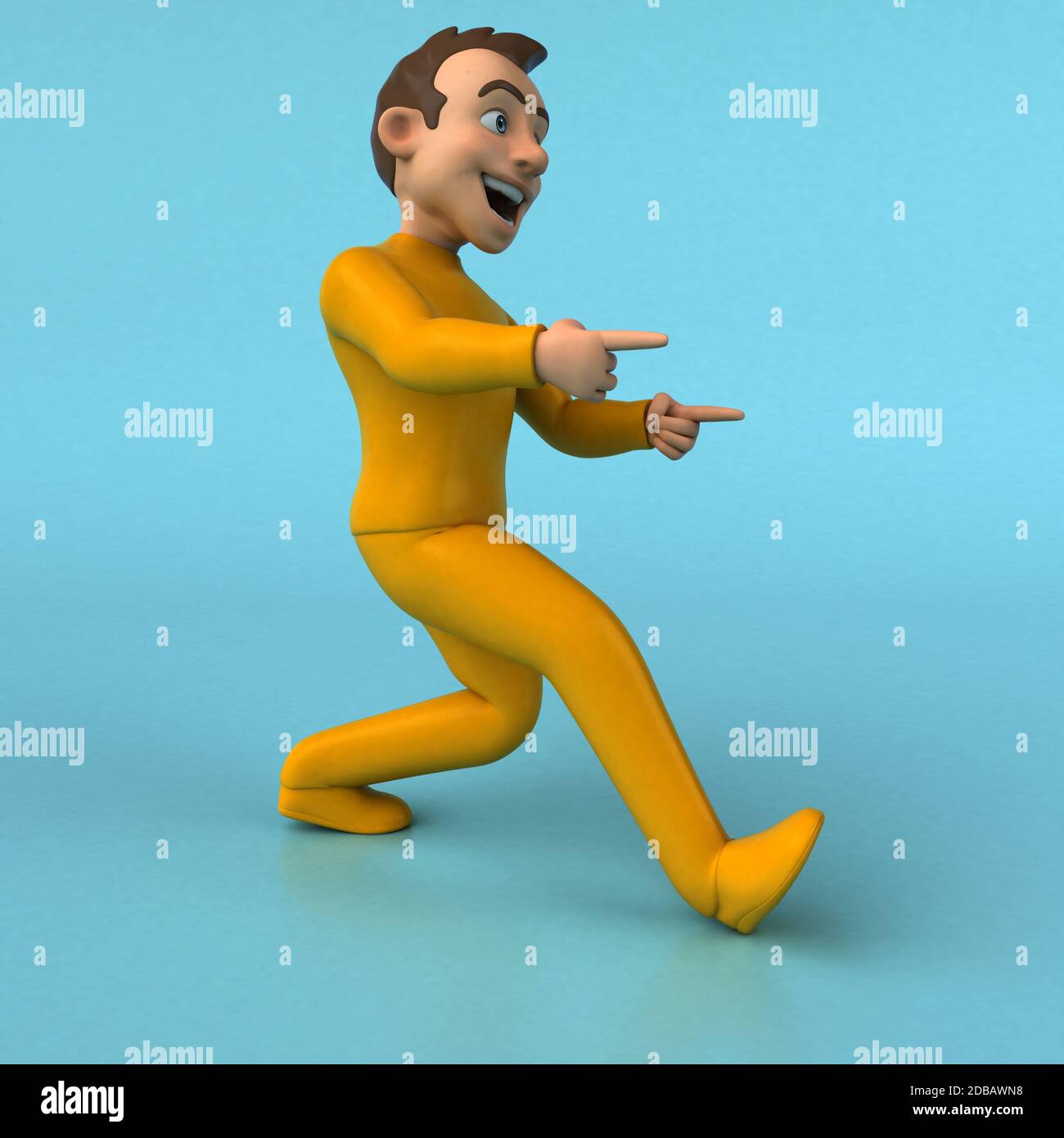 Fun 3D cartoon yellow character Stock Photo - Alamy