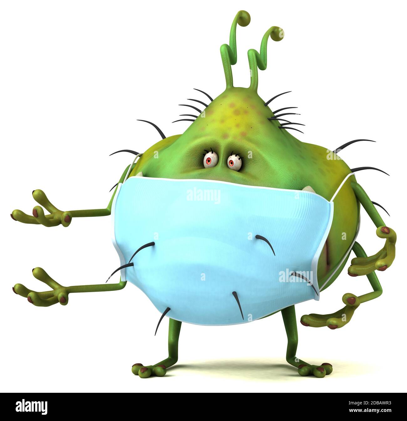 3D Illustration of a bug monster with a mask Stock Photo - Alamy