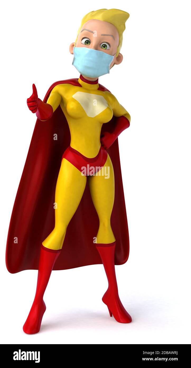3D Illustration of a superhero with a mask Stock Photo - Alamy