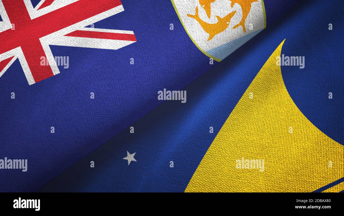 Anguilla and Tokelau two flags textile cloth, fabric texture Stock Photo - Alamy
