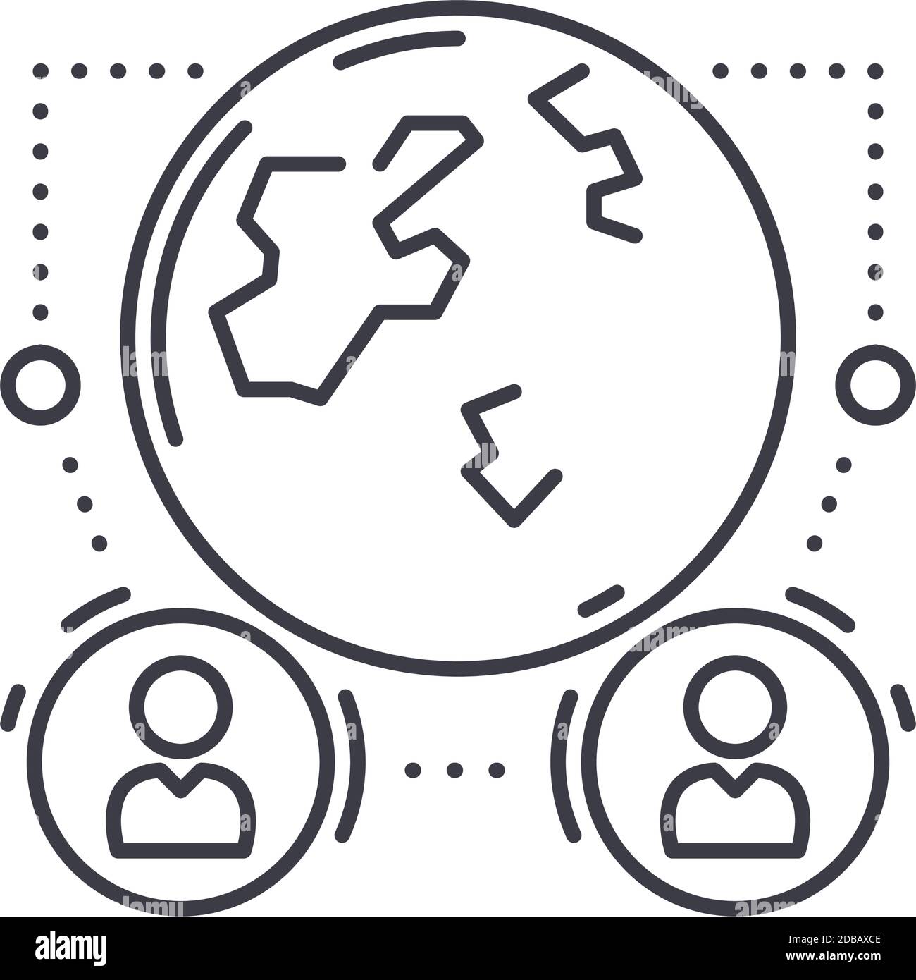 Social network icon, linear isolated illustration, thin line vector ...