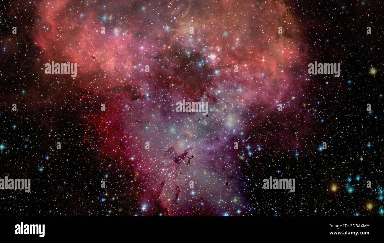 Deep space art. Nebulas, galaxies and stars in beautiful composition ...