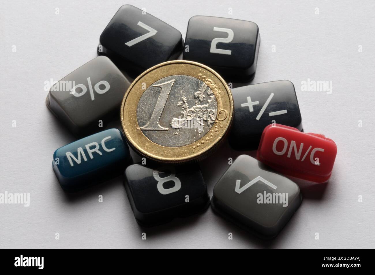 One euro with calculator keys Stock Photo - Alamy