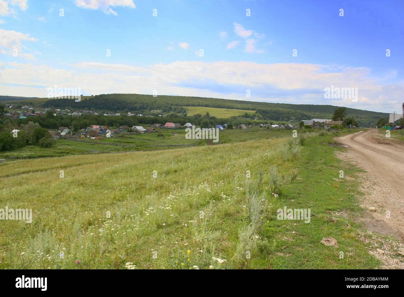Beautiful summer village landscape Stock Photo - Alamy