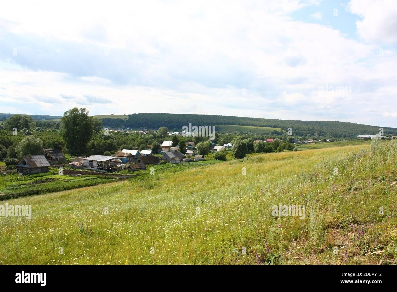 Beautiful summer village landscape Stock Photo - Alamy