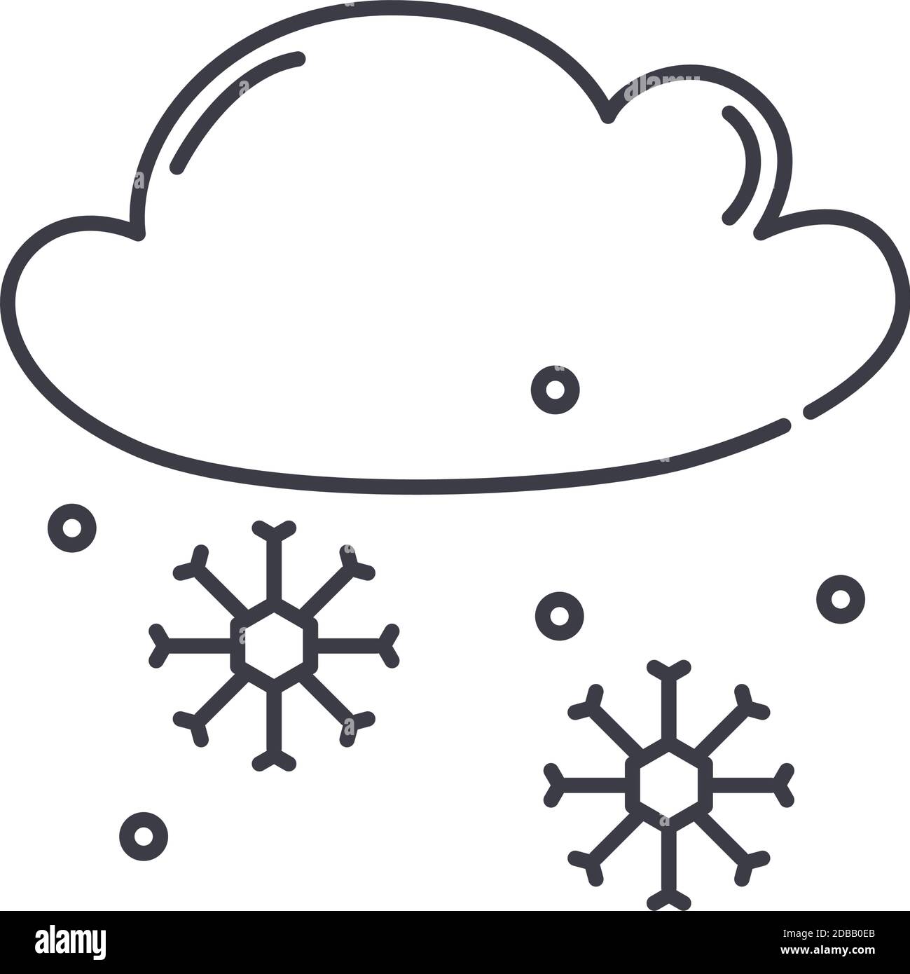 Snowing icon, linear isolated illustration, thin line vector, web ...