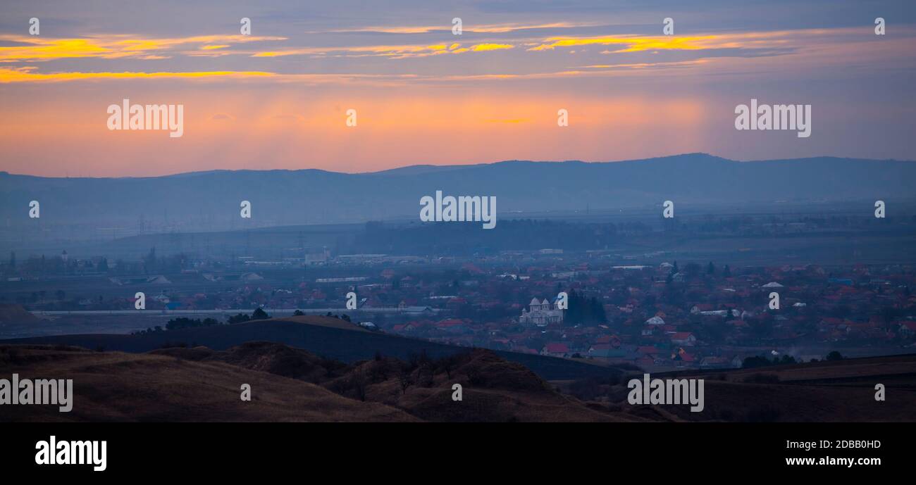 Turda city in sunrise, Cluj, Romania Stock Photo - Alamy