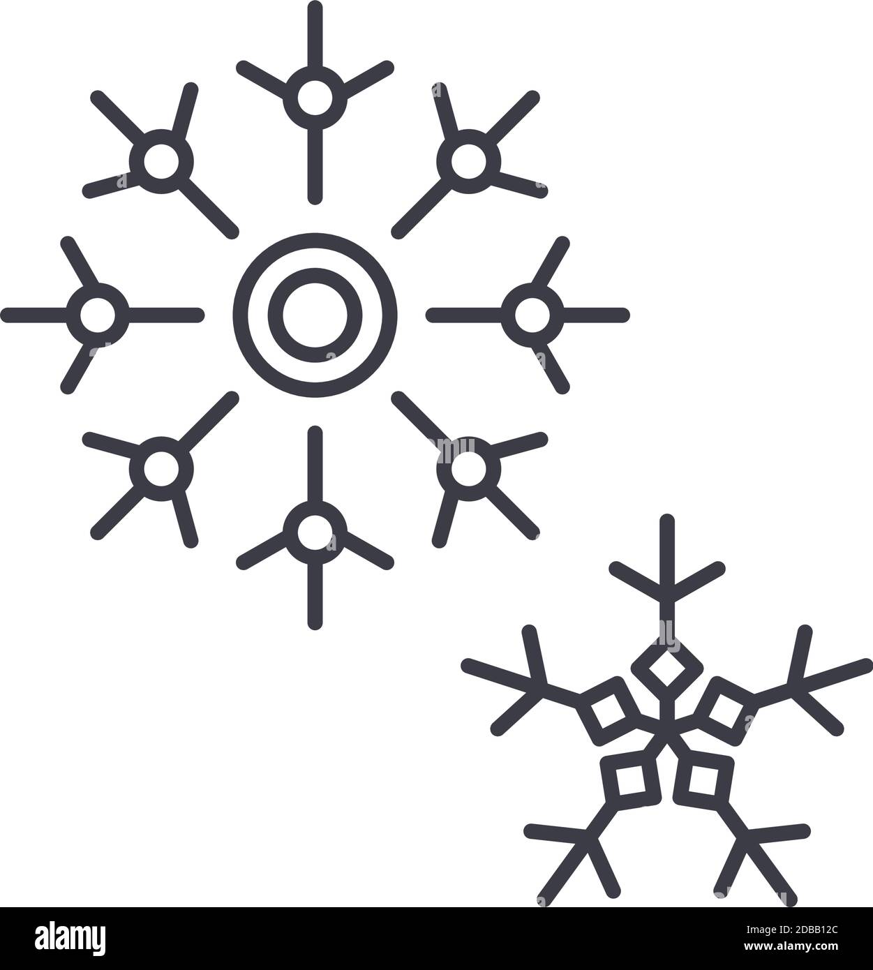 Snowflake icon, linear isolated illustration, thin line vector, web ...