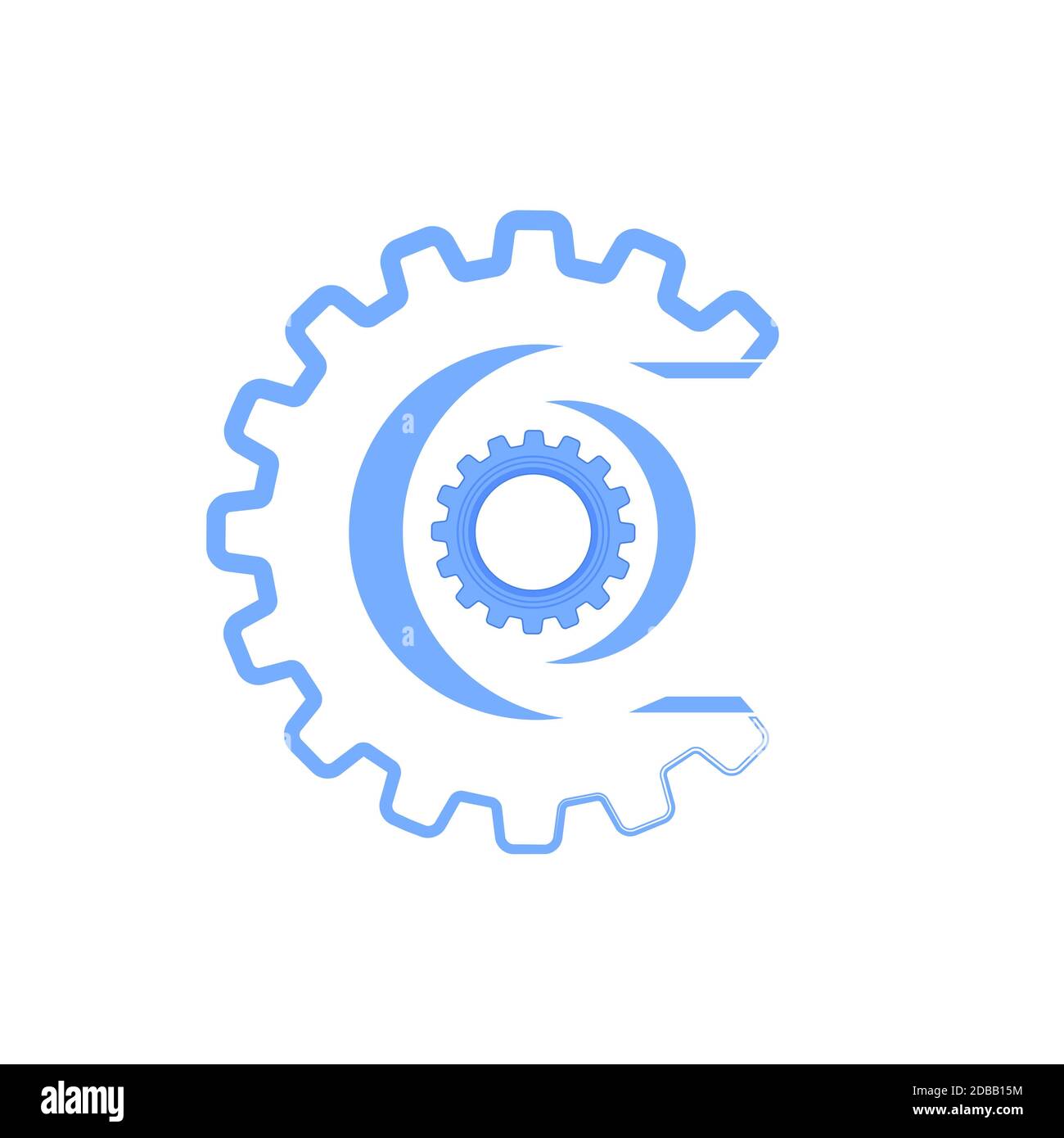 Techno Banner with Geometric Gear Wheels Icon. Machinery Logo. Modern ...