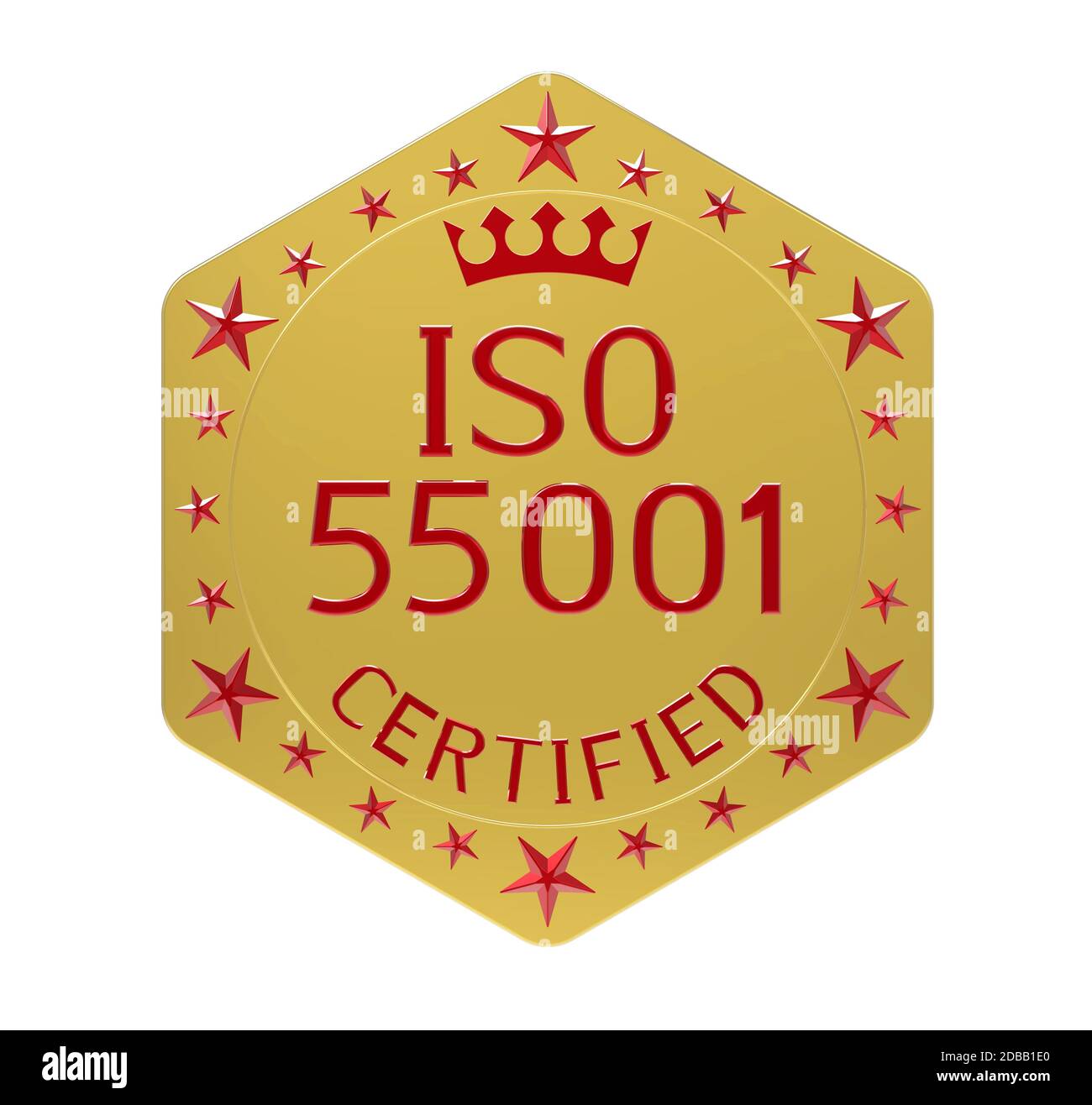 ISO 55001 standard, asset management system, 3D render, isolated on ...