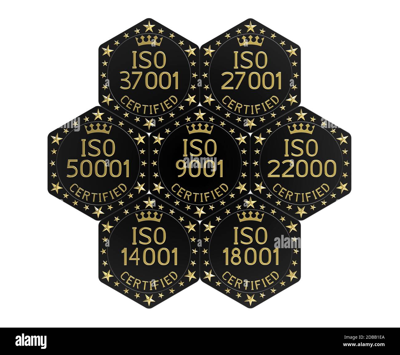 ISO various standards, 3D render, isolated on white Stock Photo - Alamy