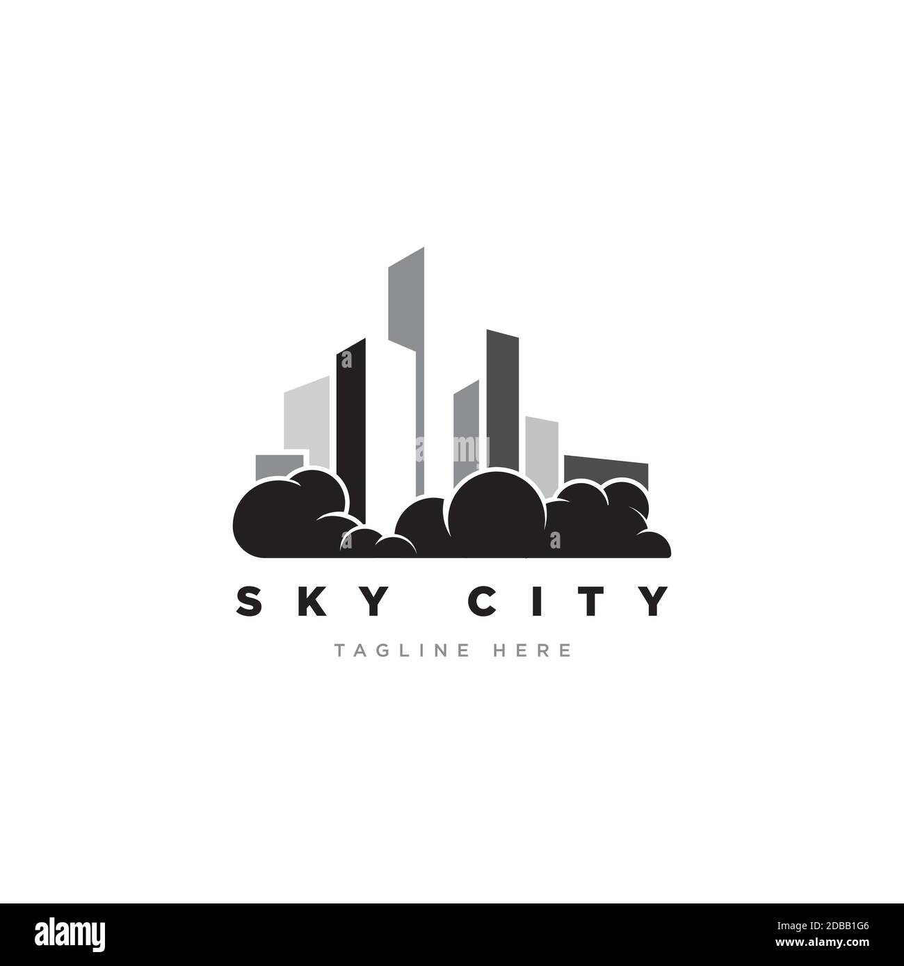 city sky illustration logo design vector template Stock Vector Image ...