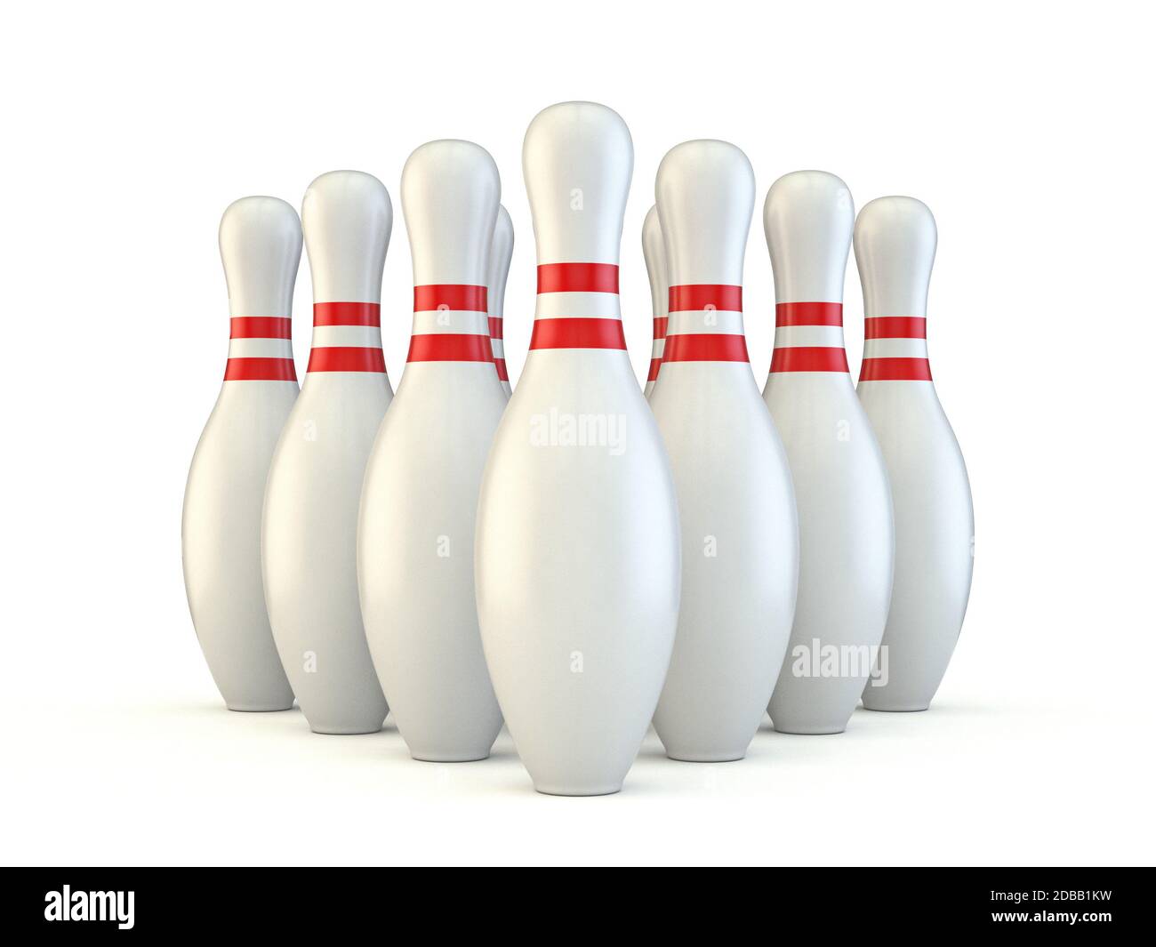 Bowling pins 3D rendering illustration isolated on white background ...
