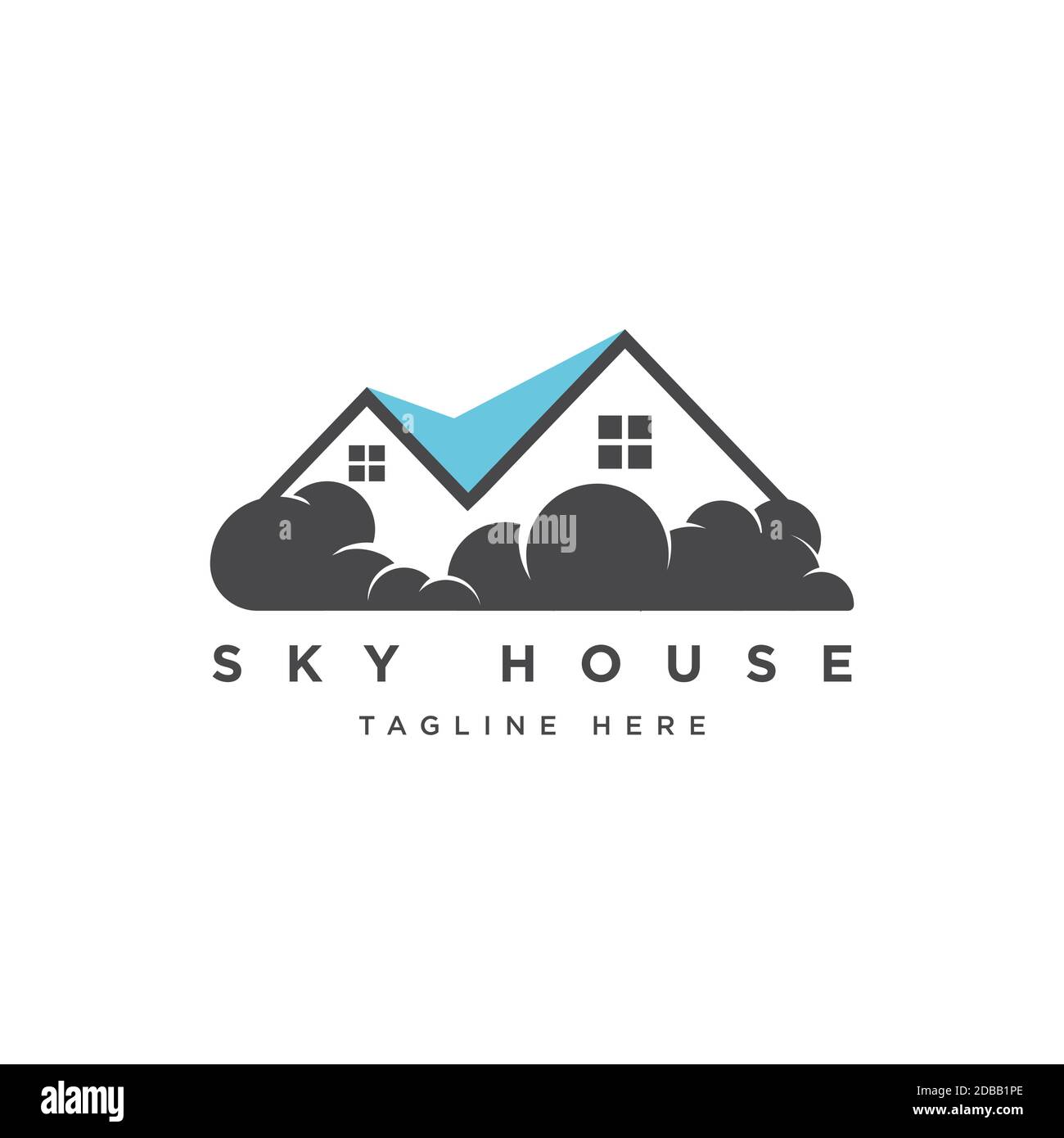 House with cloud illustration logo design vector template Stock Vector ...