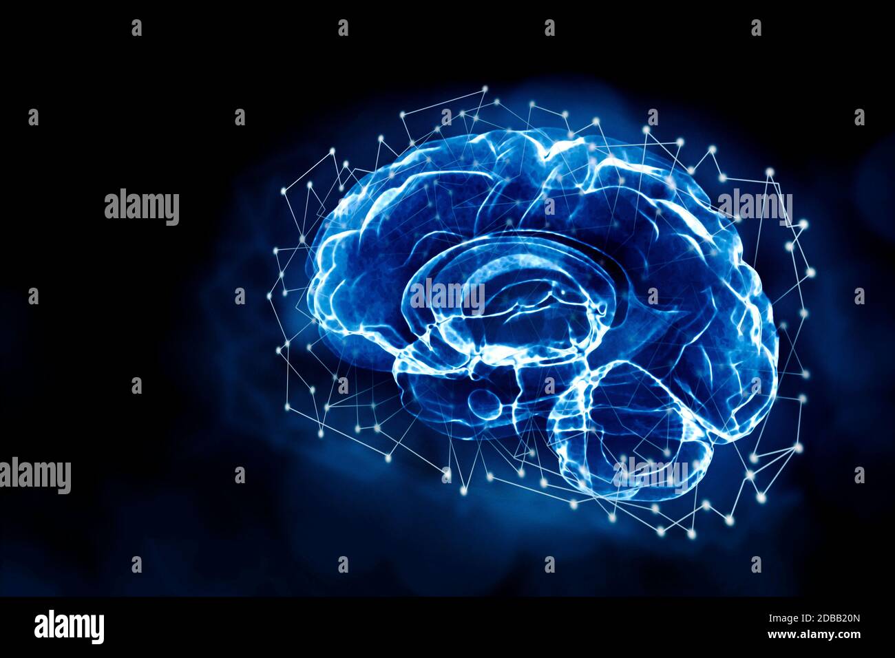 Abstract illustration of human brain Stock Photo - Alamy