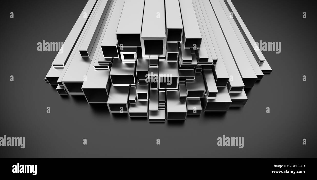 Metal profile on dark background Stock Photo - Alamy