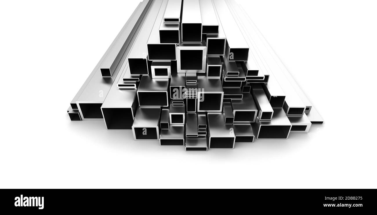 Metal profile on white background Stock Photo - Alamy