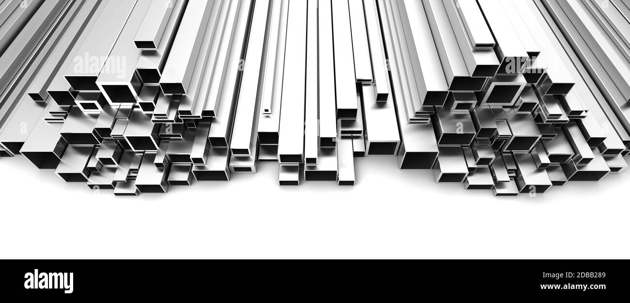 Metal profile on white background Stock Photo - Alamy