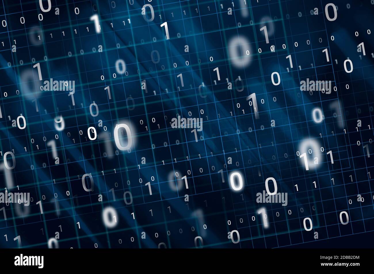 Binary code on blue background Stock Photo - Alamy